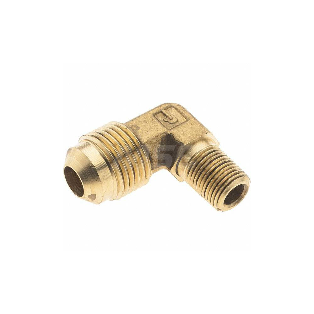 Parker - Flared Tube 90 Deg Male Elbow: 3/8" OD, 1/8-27 Thread, 45 deg Flared Angle | MSC Direct