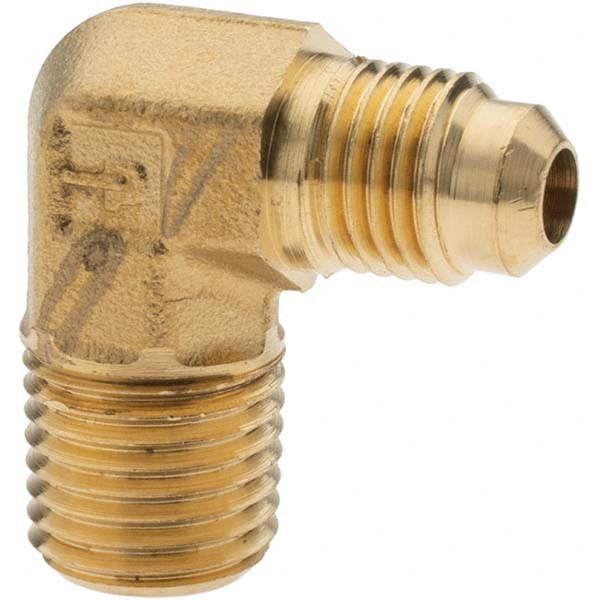 Parker - Flared Tube 90 Deg Male Elbow: 1/4" OD, 1/4-18 Thread, 45 deg Flared Angle | MSC Direct