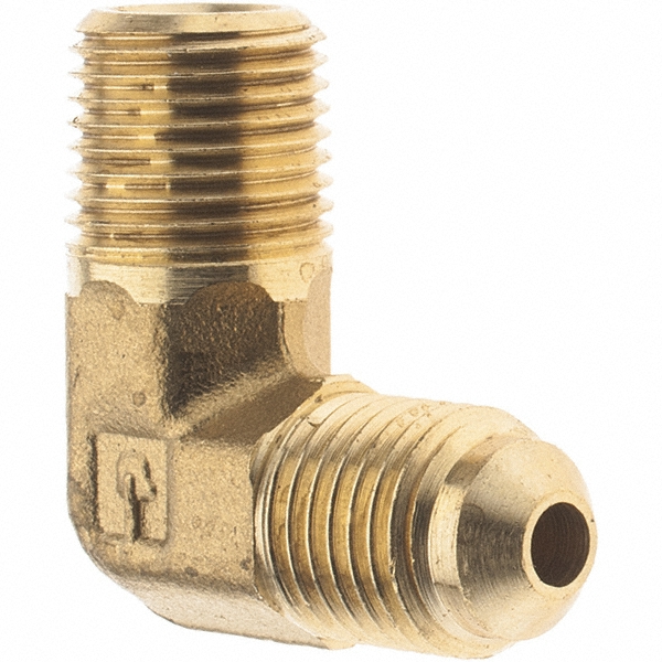 Parker - Flared Tube 90 Deg Male Elbow: 3/16" OD, 1/8-27 Thread, 45 deg Flared Angle | MSC Direct