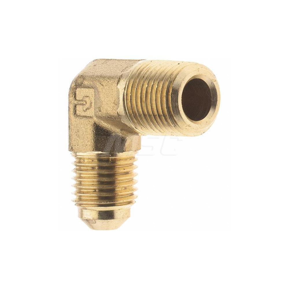 Parker - Flared Tube 90 Deg Male Elbow: 3/16" OD, 1/8-27 Thread, 45 deg Flared Angle | MSC Direct