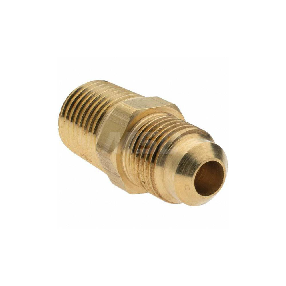 Parker - Brass Flared Tube Connector: 5/16" OD, 1/4-18 Thread, 45 deg Flared Angle | MSC Direct