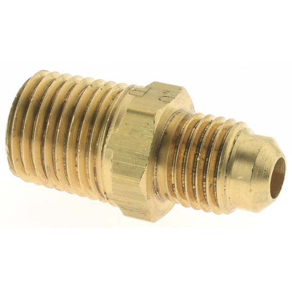 Parker - Brass Flared Tube Connector: 1/4" OD, 1/4-18 Thread, 45 deg Flared Angle | MSC Direct