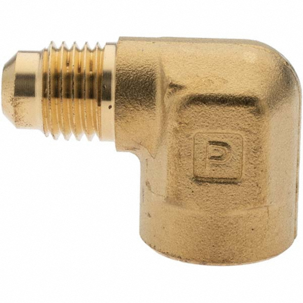 Parker - Brass Flared Tube 45 Deg Female Elbow: 1/4" OD, 1/4-18 Thread, 45 deg Flared Angle ...