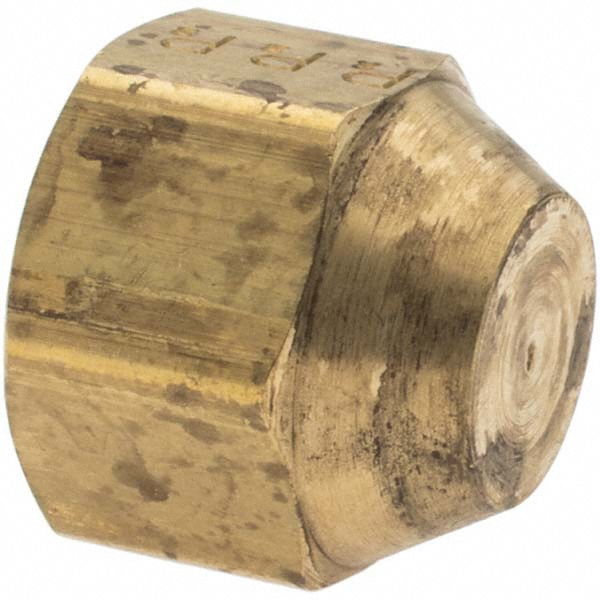 Parker - Brass Flared Tube Cap: 3/8" OD, 5/8-18 Thread, 45 deg Flared ...