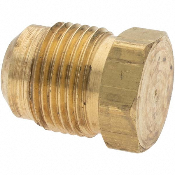 Parker - Brass Flared Tube Plug: 5/8" OD, 7/8-14 Thread, 45 deg Flared ...