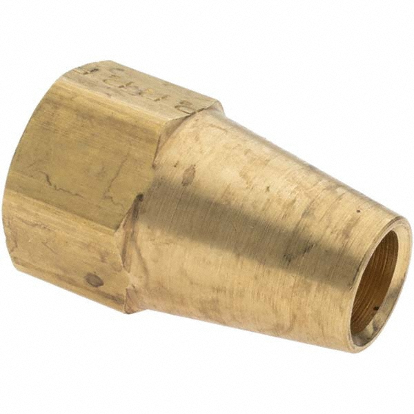 Parker - Brass Flared Tube Nut: 3/8" OD, 5/8-18 Thread, 45 deg Flared ...