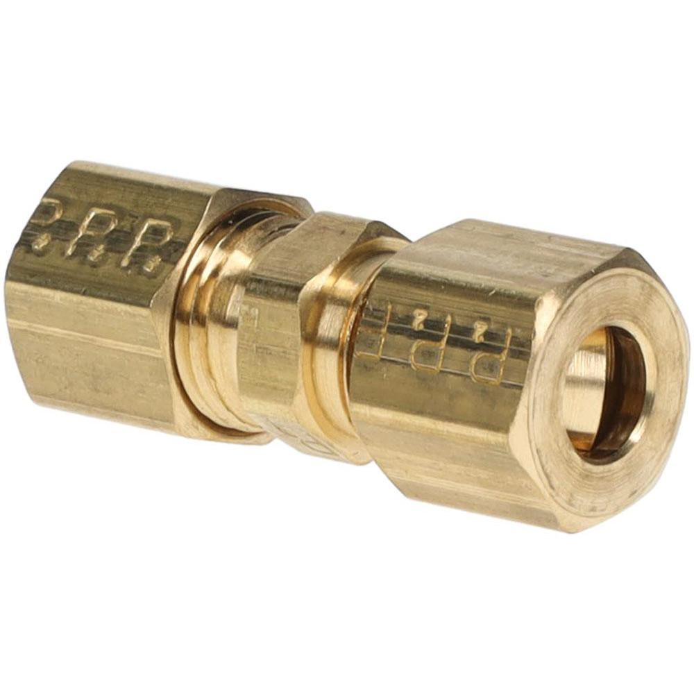 Parker - Compression Tube Union: 7/16-24, 1/4" Tube OD, Compression x ...