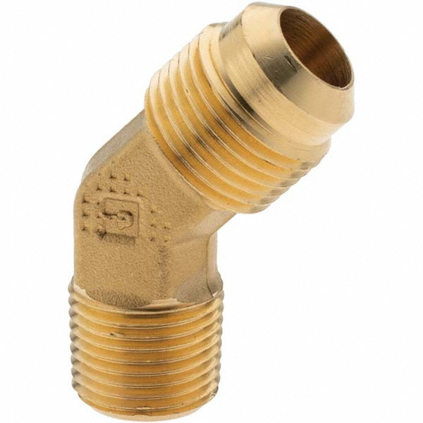 Parker - Flared Tube 90 Deg Male Elbow: 1/2" OD, 3/8-18 Thread, 45 deg Flared Angle | MSC Direct