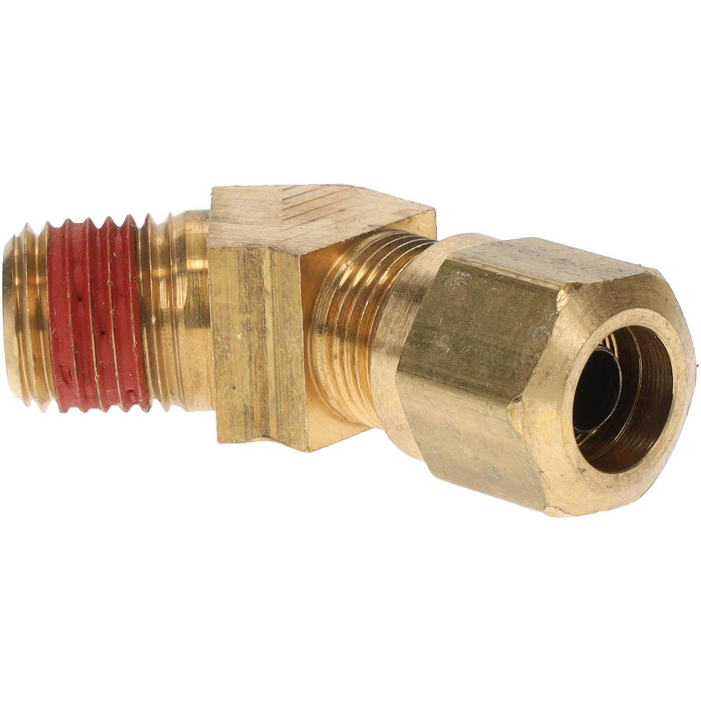 Parker - Compression Tube 45 deg Male Elbow: 3/8" Tube OD, Tube x Pipe | MSC Direct