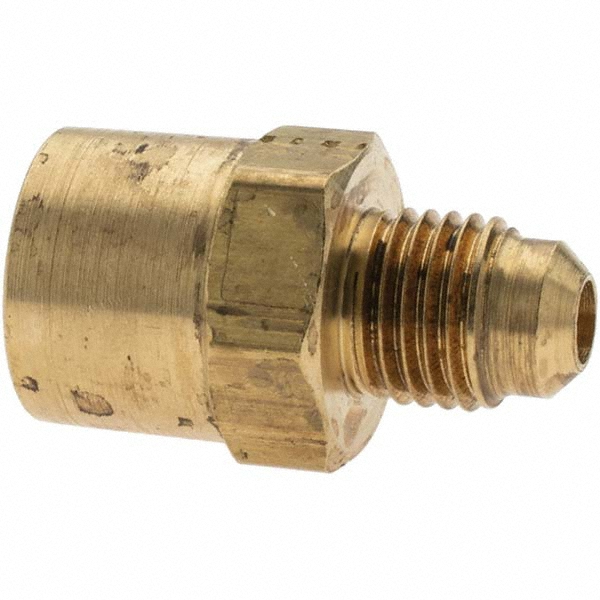 Parker - Brass Flared Tube Connector: 1/4" OD, 1/4-18 Thread, 45 deg Flared Angle | MSC Direct
