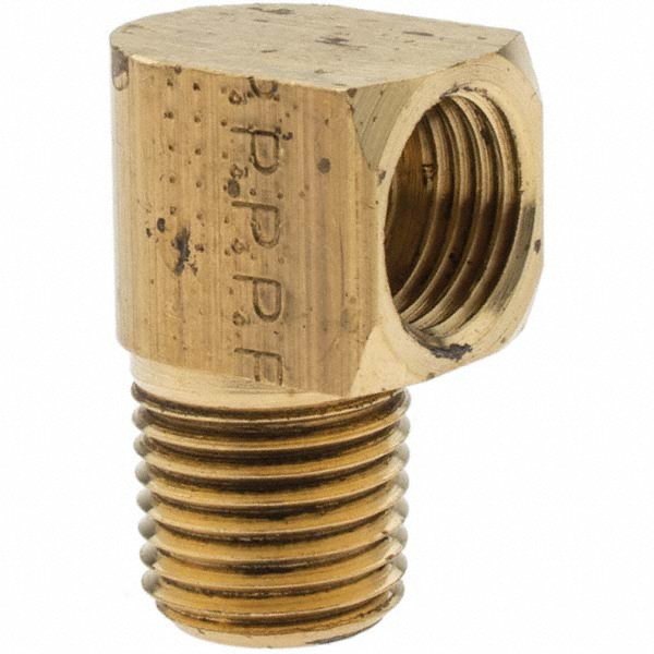 Parker - Brass Flared Tube 90 Deg Inverted Male Elbow: 5/16" OD, 1/4-18 Thread | MSC Direct