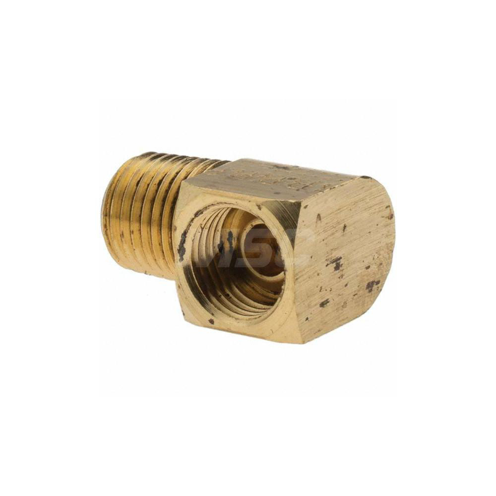 Parker - Brass Flared Tube 90 Deg Inverted Male Elbow: 5/16" OD, 1/4-18 Thread | MSC Direct