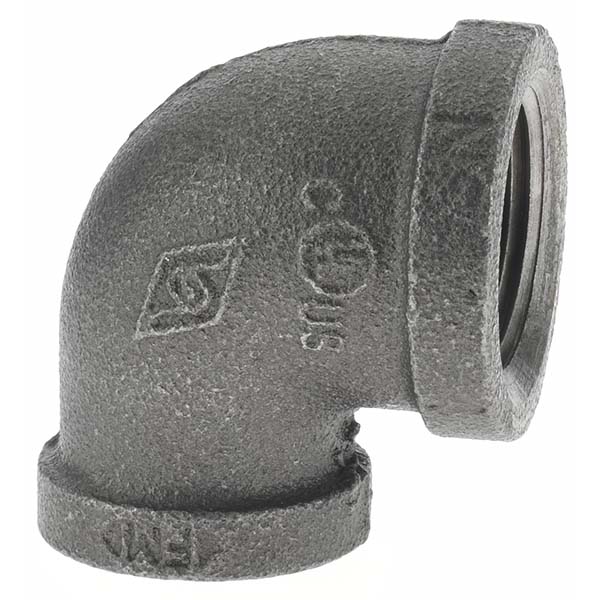 Value Collection - Black 90 deg Reducing Elbow: 3/4 x 1/2", Threaded ...