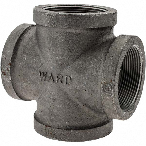 Value Collection - Size 2", Class 150, Malleable Iron Black Pipe Cross ...