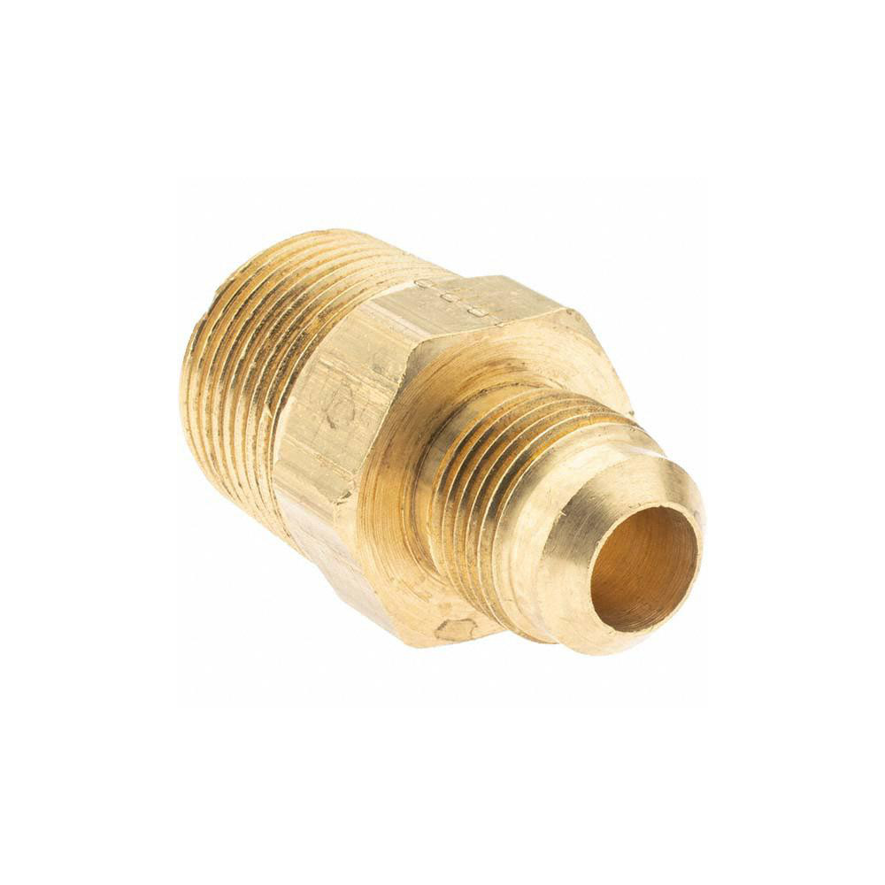 Parker - Brass Flared Tube Connector: 1/2" OD, 3/4-14 Thread, 45 deg ...