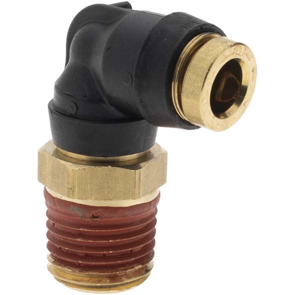 Parker - Push-to-Connect Tube x MNPT x Tube x Male Fitting: 90 deg Swivel Elbow, 1/4" OD | MSC ...