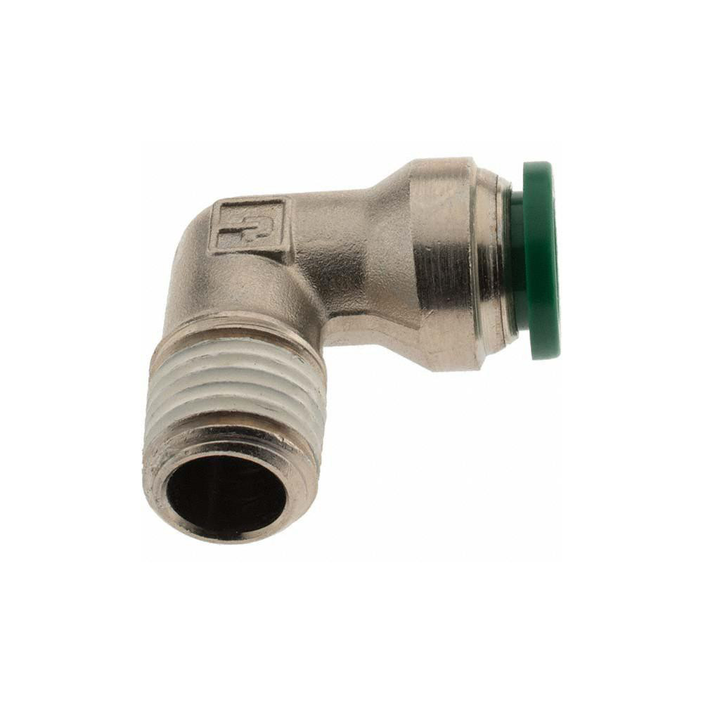 Parker - Push-to-Connect Tube x MNPT x Tube x Male Fitting: 90 deg Elbow, NPTF, 3/8" OD | MSC Direct