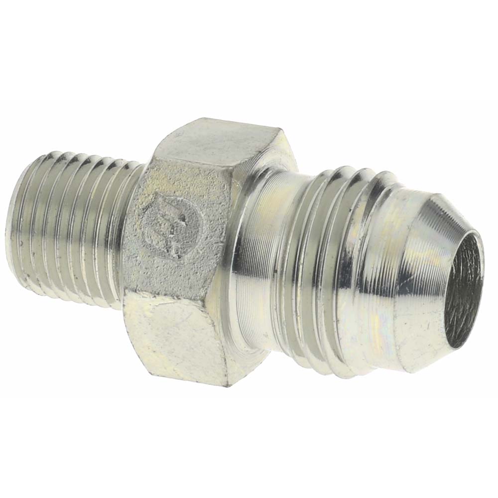 Brennan - Steel Flared Tube Connector: 3/8" OD, 9/16-18 x 1/8-27 Thread ...