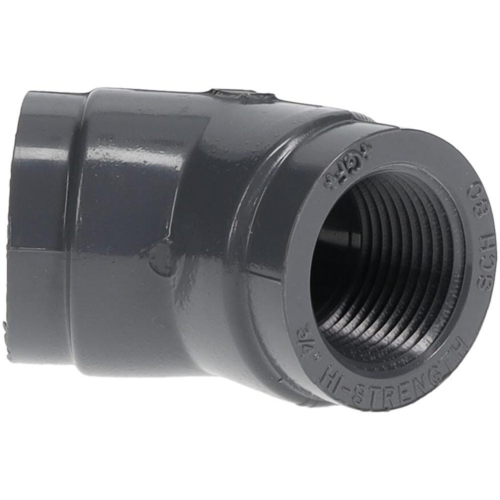 Value Collection - 3/4" PVC Plastic Pipe 45° Elbow | MSC Direct