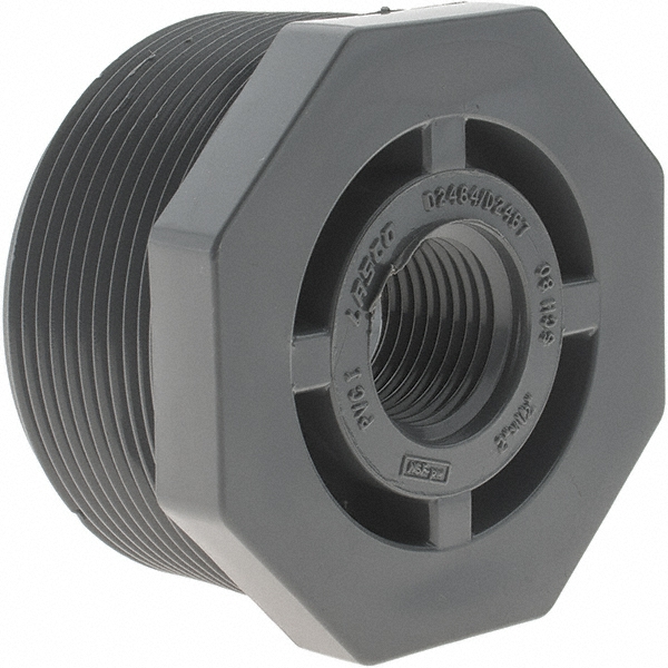 Value Collection - 2 x 1/2" PVC Plastic Pipe Reducer Bushing | MSC Direct