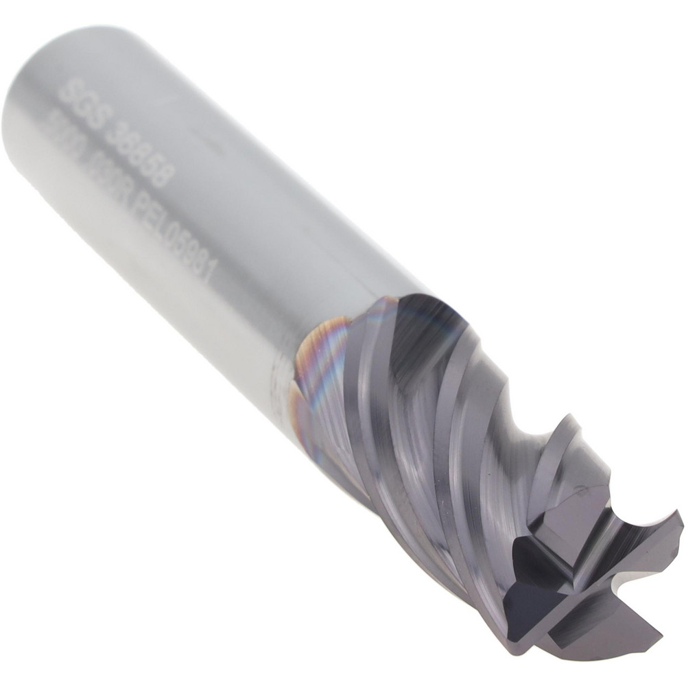 SGS - Corner Radius End Mill: 1/2" Dia, 1" LOC, 0.0300" Radius, 4 Flute ...