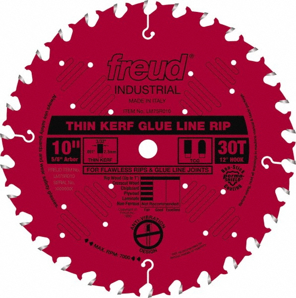Freud - Wet & Dry Cut Saw Blade: 10" Dia, 5/8" Arbor Hole, 30 Teeth ...