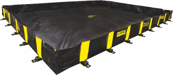 Justrite® - Low Wall Collapsible Berm: 1,910 gal Capacity, 16' Long, 16 ...