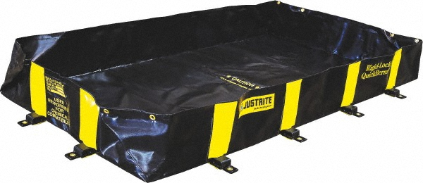 Justrite® - Low Wall Collapsible Berm: 175 gal Capacity, 6' Long, 4 ...