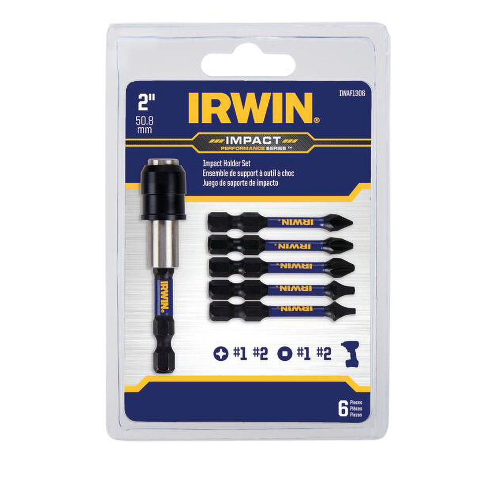 Irwin - Power Screwdriver Bit Set Drive Set: 6 Pc, #1#2 | MSC Direct