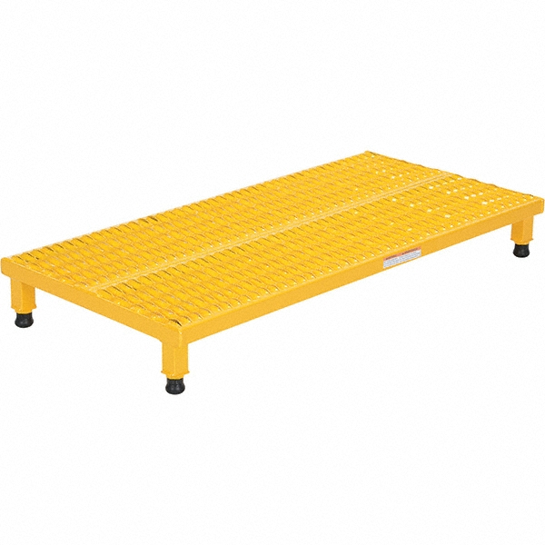 Vestil - Step Stand Stool: 5" OAH, 24" OAW, Steel, Yellow | MSC Direct