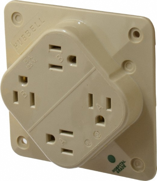 Hubbell Wiring Device-Kellems - Straight Blade Fourplex Receptacle ...