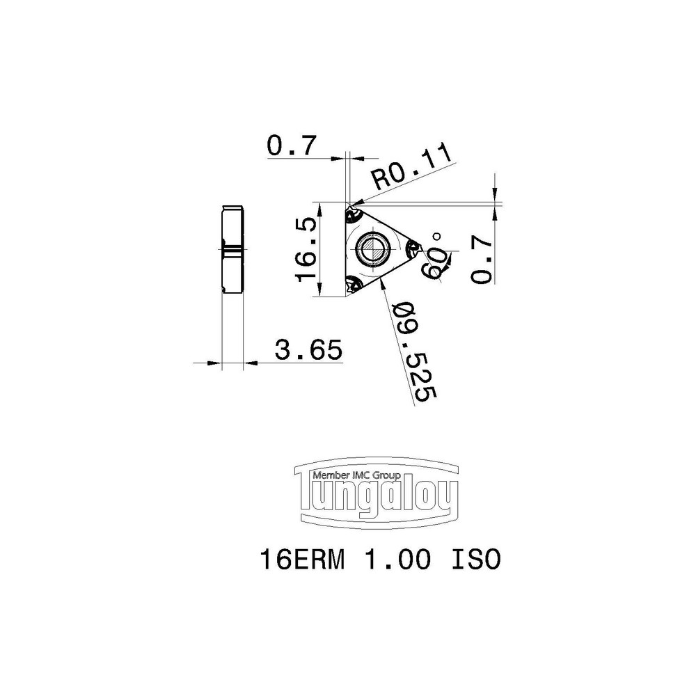 Tungaloy - Laydown Threading Insert: 16ER10ISO-B AH725, Carbide | MSC ...