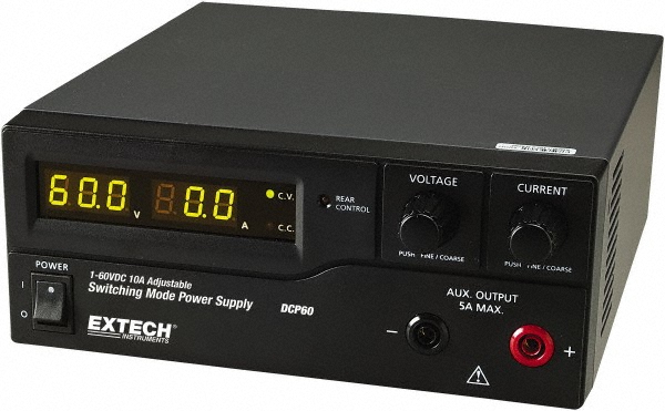 Extech - 600 Watt, 10 Amp, 120 VAC Input, 60 VDC Output, Benchtop Power ...