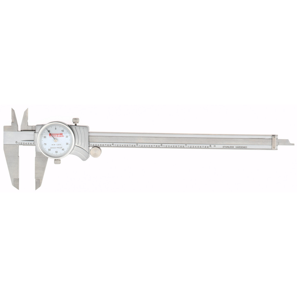 SPI - Dial Caliper: 8", 0.001000" Graduation, 0.1000" per Revolution, 0 ...