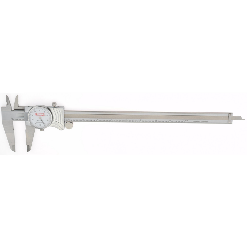 SPI - Dial Caliper: 12", 0.001000" Graduation, 0.1" per Revolution, 0. ...