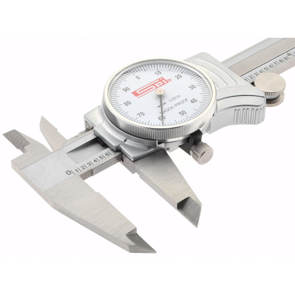 SPI - Dial Caliper: 6", 0.001000" Graduation, 0.1" per Revolution, 0. ...