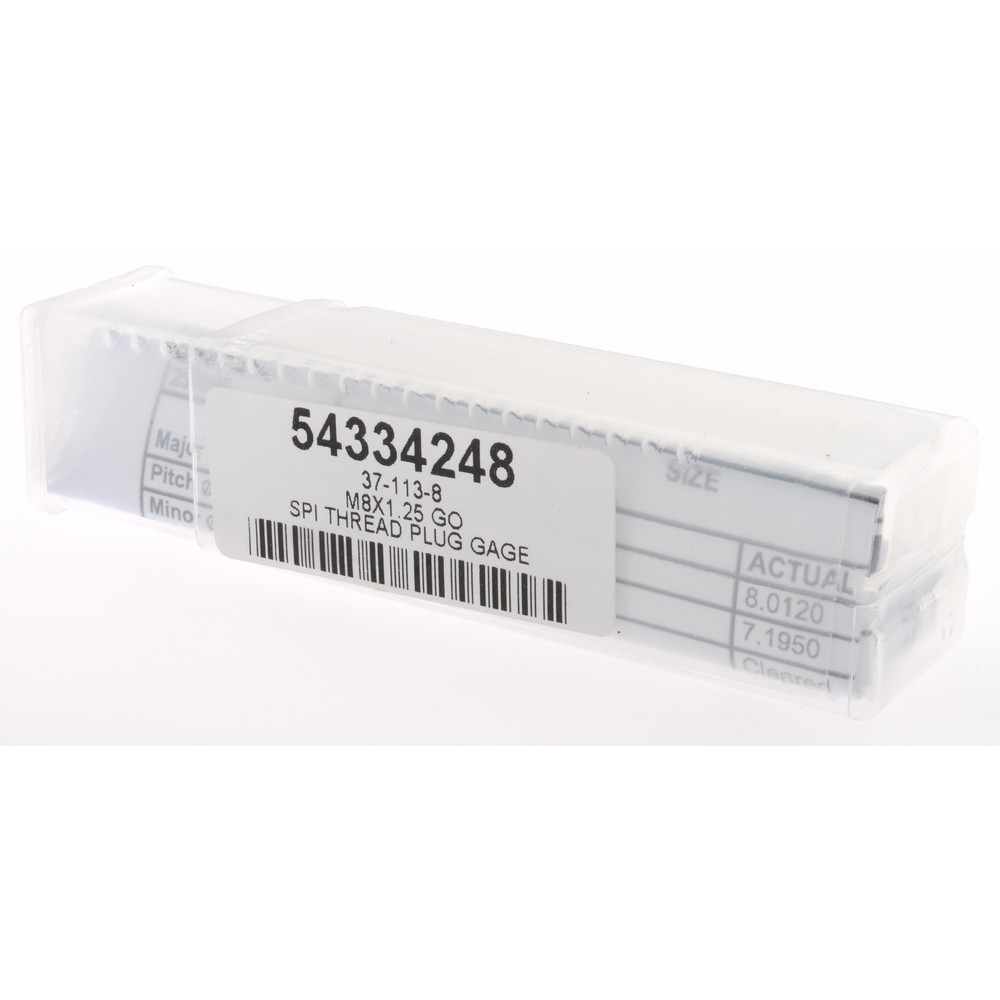 SPI - Plug Thread Gage: M8x1.25 Thread, 6H Class, Single End, Go | MSC ...