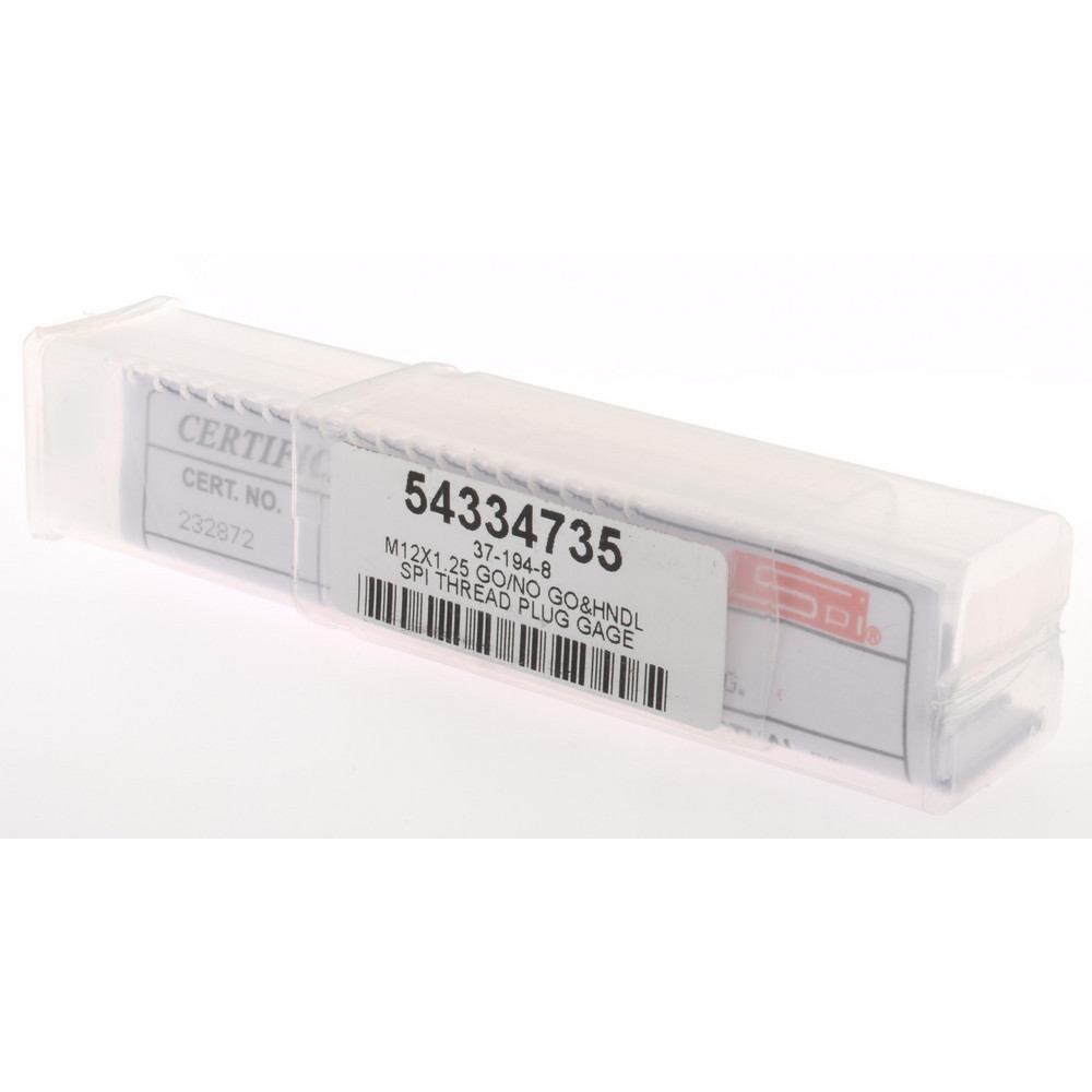 SPI - Plug Thread Gage: M12x1.25 Thread, 6H Class, Double End, Go & No ...