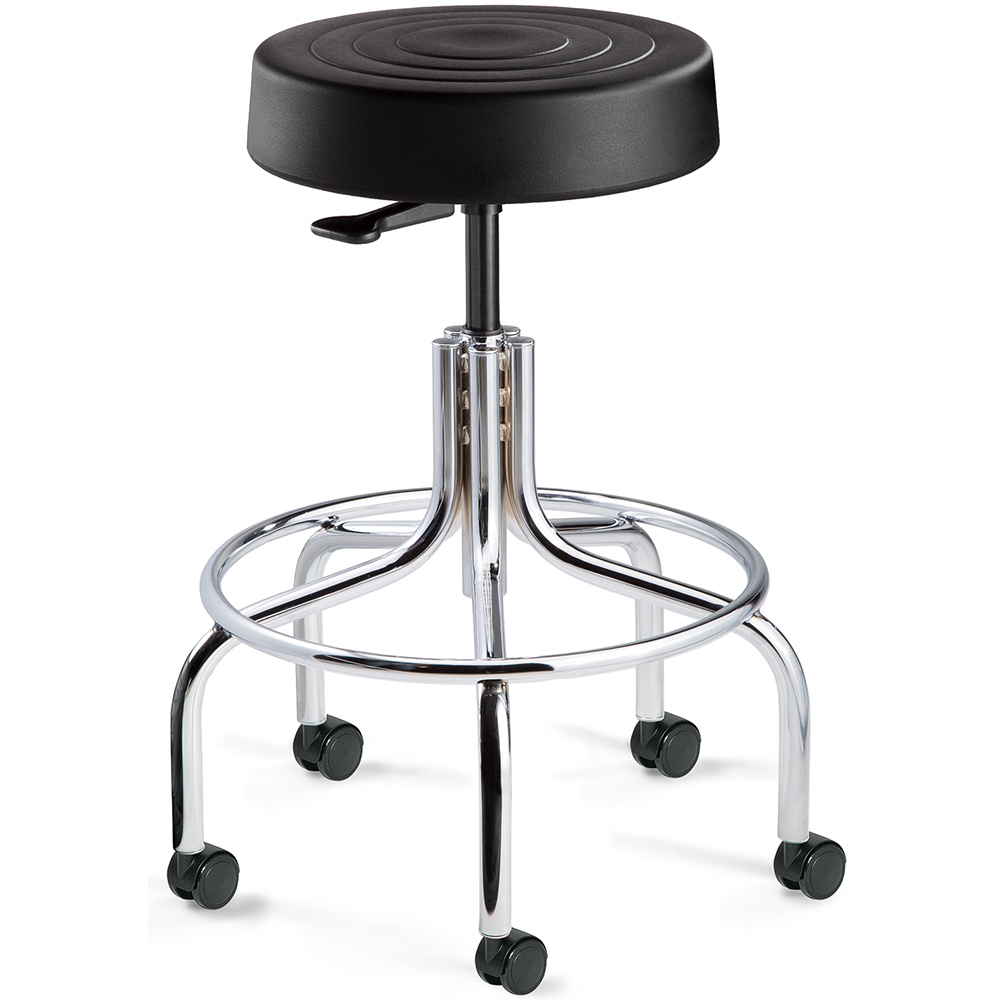 Bevco - Adjustable Height Swivel Stool: Polyurethane, 14" Seat Width ...