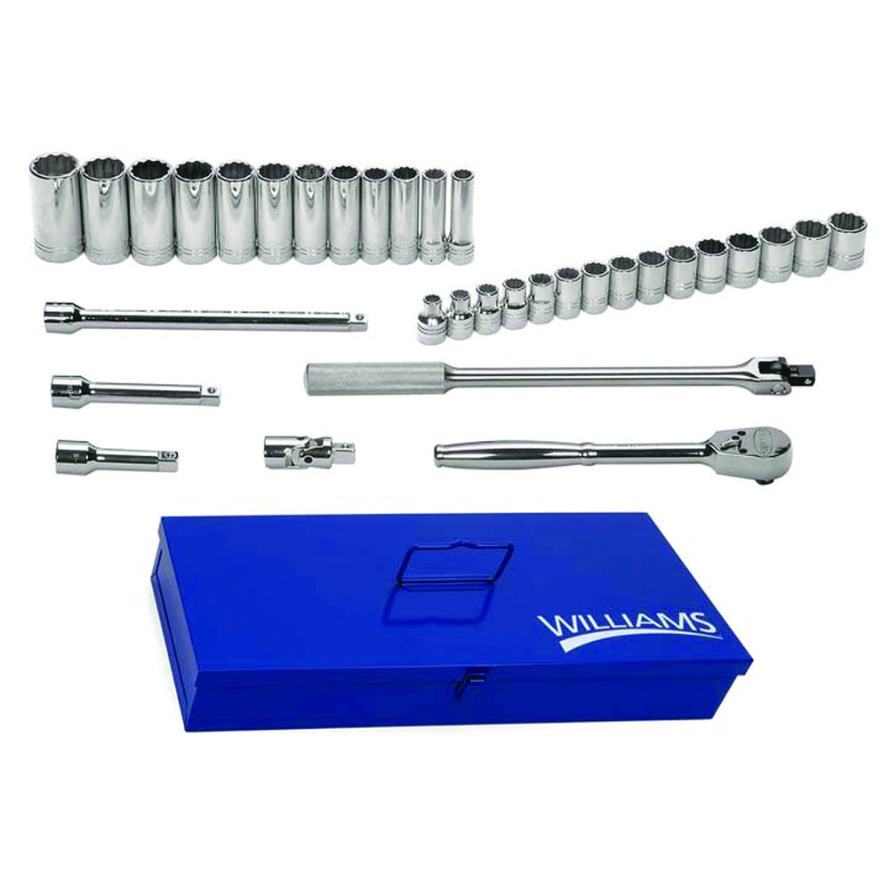 Williams - Socket Set: 33 Pc, 1/2" Drive | MSC Direct