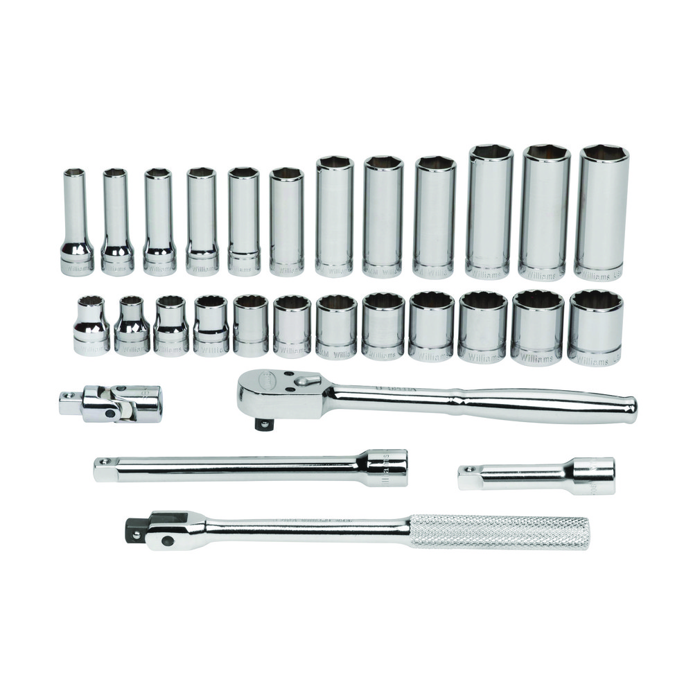 Williams - Socket Set: Socket Set, 29 Pc, 3/8" Drive | MSC Direct