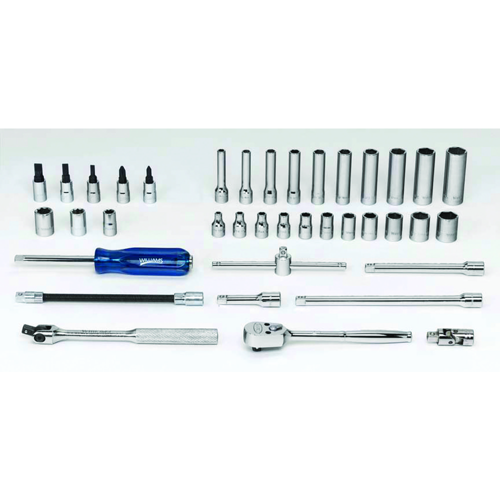 Williams - Socket Set: Socket Set, 38 Pc, 1/4" Drive | MSC Direct