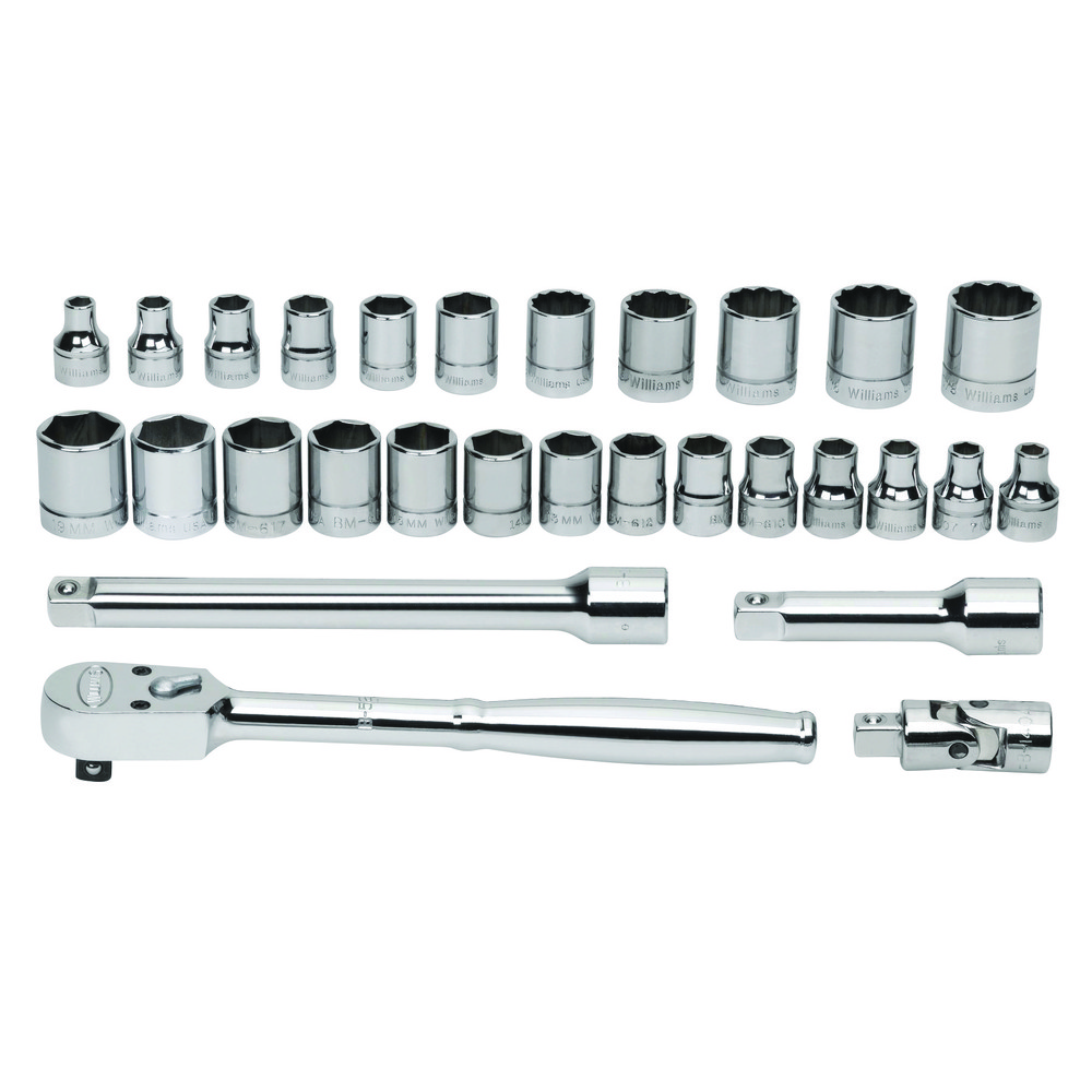 Williams - Socket Set: Socket Set, 29 Pc, 3/8" Drive | MSC Direct
