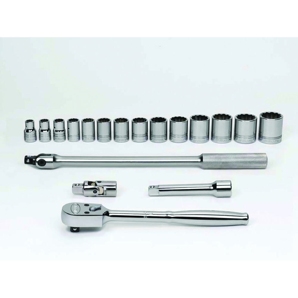 Williams - Socket Set: Socket Set, 18 Pc, 1/2" Drive | MSC Direct
