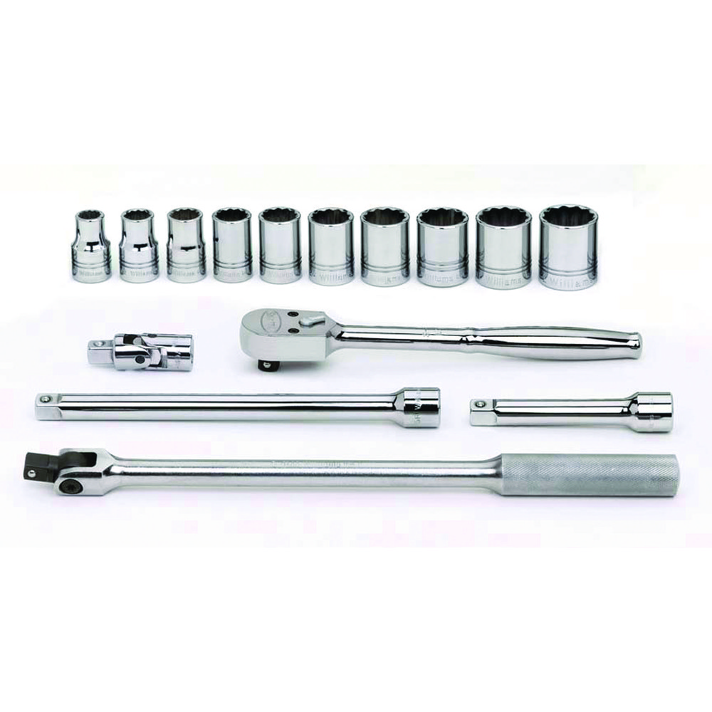 Williams - Socket Set: Socket Set, 15 Pc, 1/2" Drive | MSC Direct