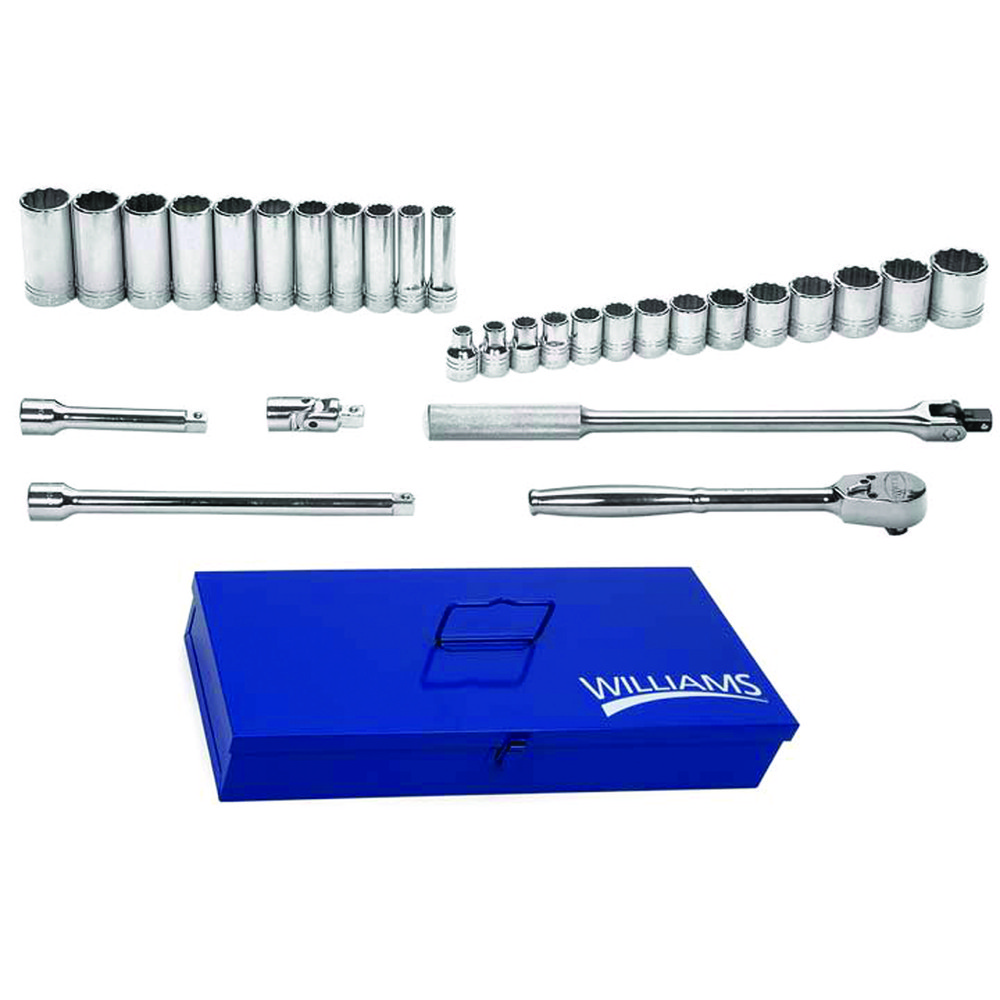 Williams - Socket Set: Socket Set, 30 Pc, 1/2" Drive | MSC Direct