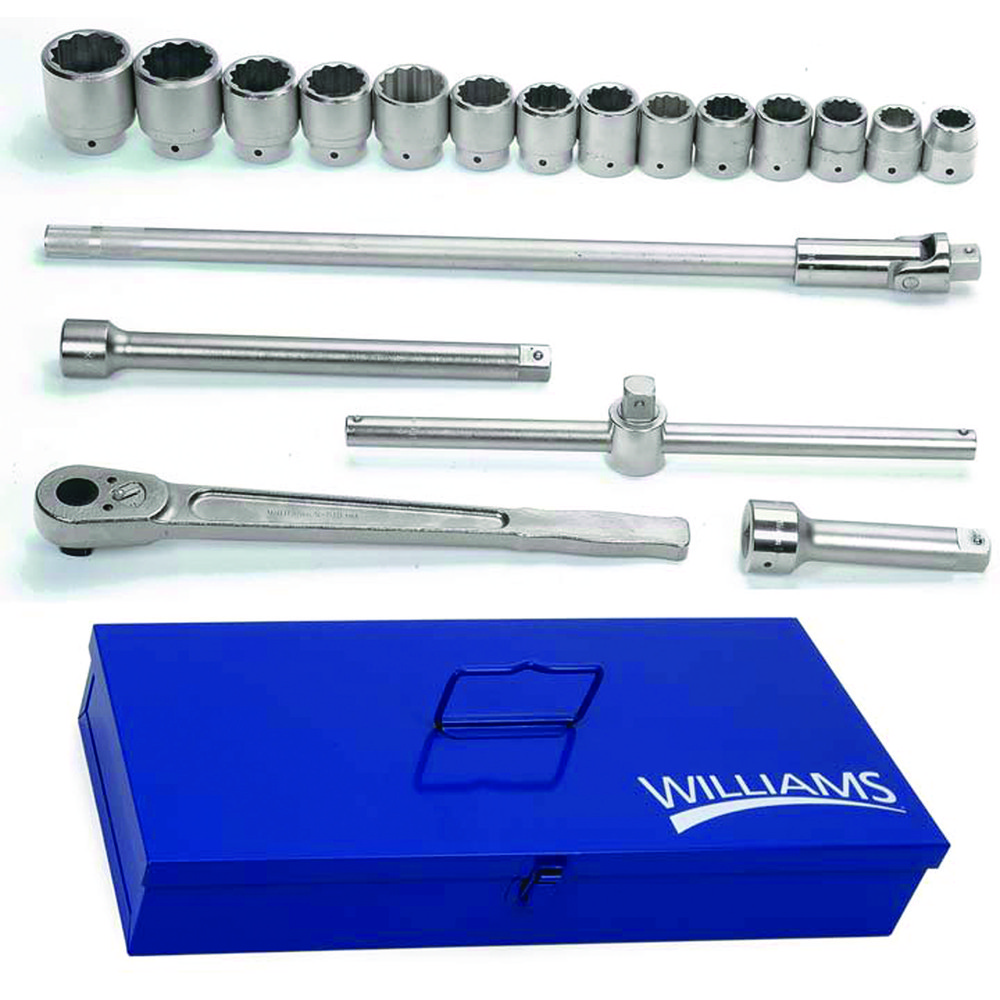 Williams - Socket Set: Socket Set, 19 Pc, 1-1/2" Drive | MSC Direct