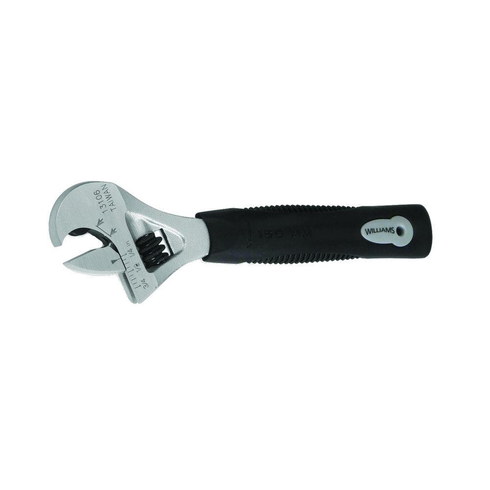 Williams - Adjustable Wrench: 6" OAL, 13/16" Jaw Capacity | MSC Direct