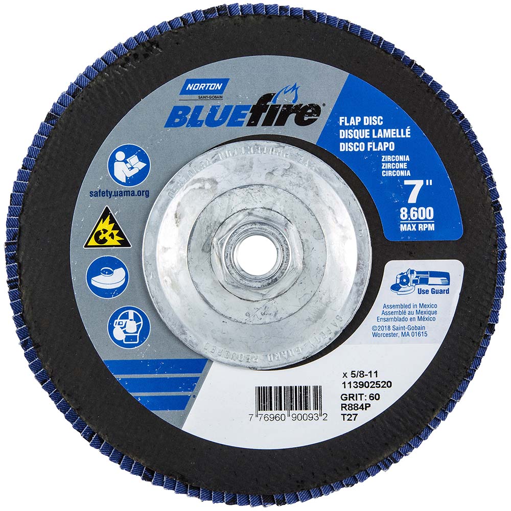 Norton - Flap Disc: 7" Dia, Zirconia Alumina, Type 27 | MSC Direct