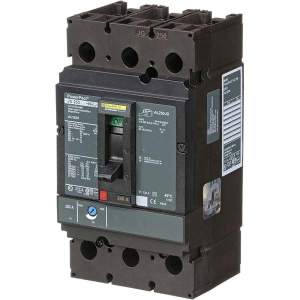 Square D - 200 Amp, 250 VDC, 600 VAC, 3 Pole, Panel Mount Molded Case ...